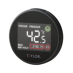 Taylor Digital Kitchen Refrigerator/Freezer Kitchen Thermometer with Time Monitor
