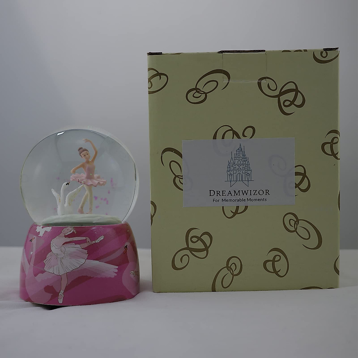 Dreamwizor Snow Globe for Birthday, Ballet Recital Gift, Made with Real Glass, Collectible Ballet Dancer Snowglobe for Adult, Musical Snow Globe Gift for Wife, Women and Girls, Tuned Swan Lake