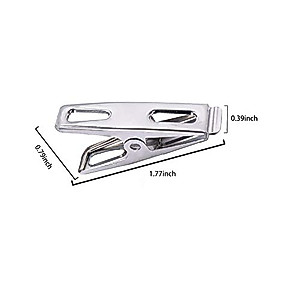 Lpdphanxfkx 20 Pcs Stainless Steel Clipped Clothespin, Non-Magnetic Opening Clip, Flat Folder, Windproof Clip, Heart-Shaped Clip, Multipurpose Clip