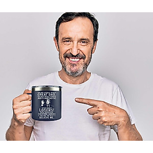 AMAZPRINTS Gifts for dad from Daughter, Son, Kids - Dad Gifts for Fathers Day, Christmas - Father gifts from Kids - Dads Birthday Gift - 14oz Stainless Steel Dad Coffee Mug – Insulated