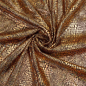MAYJOYDIY 1 Yard Gold Snake Skin Texture Faux Leather Fabric 62.2inch Width Gilding Polyester Fabric Shiny Snake Skin Fabric for Sewing Crafts Clothing Accessories Handbag Apparel Party Decoration