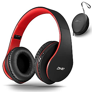 2 Items,1 Black Red Zihnic Over-Ear Wireless Headset Bundle with 1 Black Green Zihnic Foldable Wireless Headset
