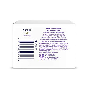 Dove Purely Pampering Beauty Bar for Softer Skin Relaxing Lavender More Moisturizing Than Bar Soap 3.75 oz 2 Bars