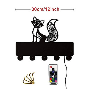 The Geeky Days Lovely Fox Theme Shape Design Wall Hooks Coat Hanger Wild Animals Creative Bedroom Bathroom Hanger Clothes Robe Hooks Keys Holder