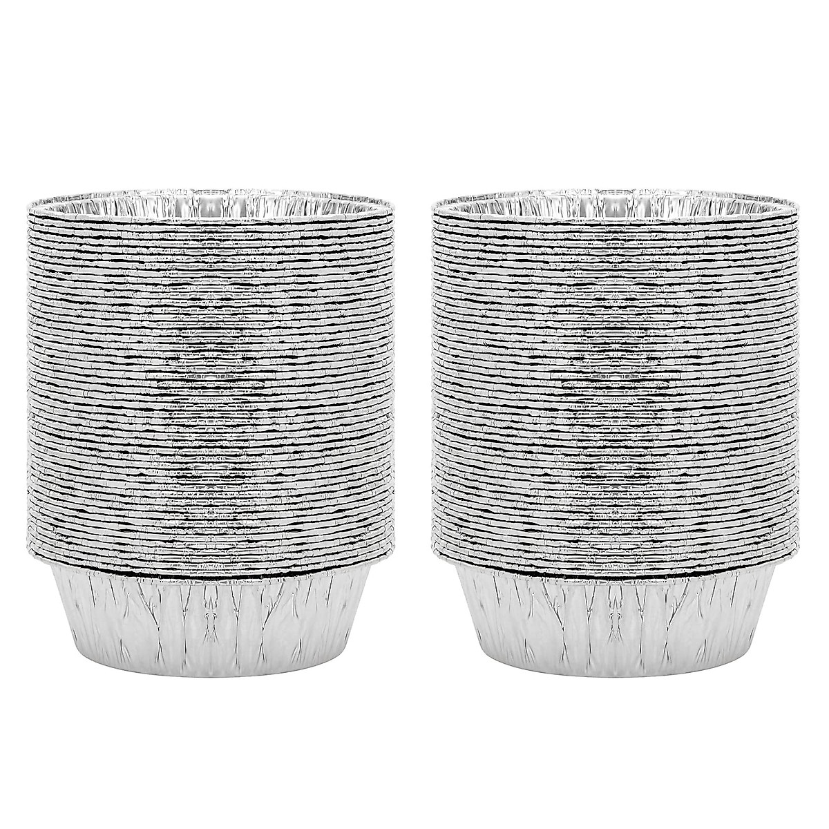 Juvale 100 Pack Mini Individual Pot Pie Pans, Round Disposable Aluminum Tins for Small Business, Catering, Baking, and Cafes (5 In)