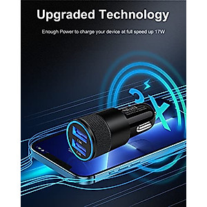 [5pcs] Car Charger Adapter, AILKIN USB Multi Port Cigarette Lighter Fast Charging Power Block Plug for iPhone 14 13 Pro Max XR, Samsung Galaxy S21 Ultra S8, LG, Moto, 3.4A Dual Cargador Carro for Car