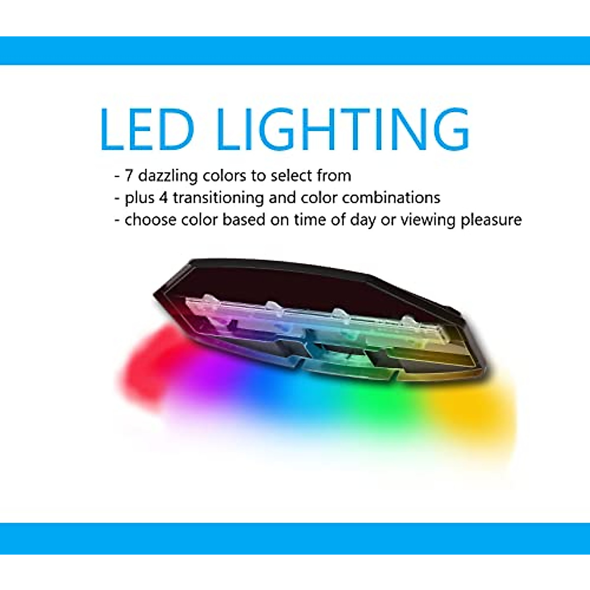 Koller Products Plastic 3-Gallon Aquarium Starter Kit with 7 Colors LED Lighting and Complete Filtration, Ideal for a Variety of Tropical Fish , Betta Fish, Tropical Fish, Cichlids, Ornamental Shrimp