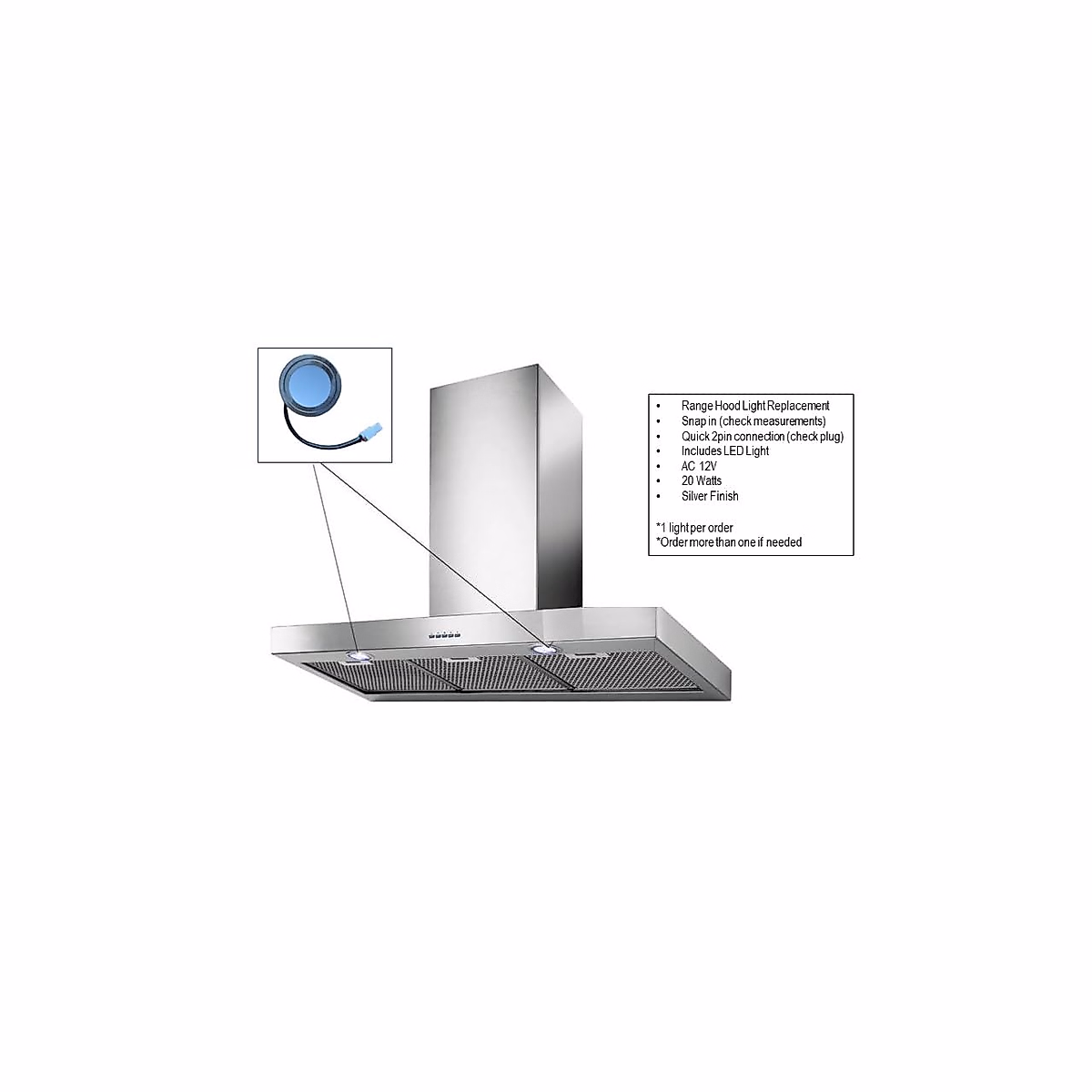 Kitchen Appliance Light Replacement-Kitchen Appliance Light Part YR-28B-Ideal for Range Hoods-Range Hood Light Great for Kitchen Appliances