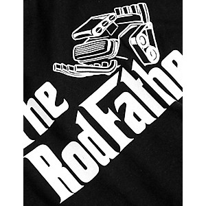 Ann Arbor T-shirt Co. The Rodfather | Funny Hotrod Garage Joke Truck Car Guy Mechanic Auto Racing Hot Rod T-Shirt for Men Dad Grandpa-(Adult, L) Black