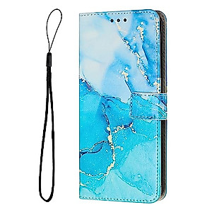 Phone Back Cover Compatible With Infinix Hot 11s NFC Card Slot Holder Flip Phone Case Marble Wallet Phone Case Compatible Wrist Strap Phone Leather Case Compatible With Infinix Hot 11s NFC Case Cover