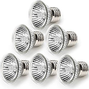 75W Sun Basking Lamp Bulb, AngleKai 6 Pack Full Spectrum UVA UVB Reptile Heat Lamp Bulb for Turtle Sunbathe Heat Lamp Bulb (75W) …