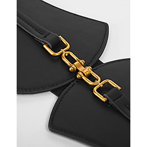 GRACE KARIN Women's Leather Belt Fashion Soft Faux Leather Waist Belts For Jeans Dress Black M