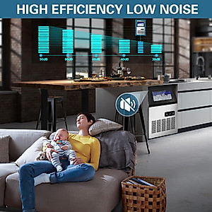 Zomagas Commercial Ice Maker Machine,110LBS/24H Ice Maker, Stainless Steel Freestanding Ice Machine with 28LBS Storage Capacity, Self-Cleaning, 2 Water Inlet Modes,Ideal for Restaurant,Home,Bar