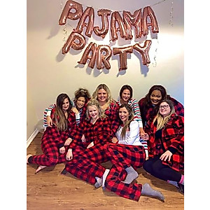 LaVenty Set of 11 Rose Gold PAJAMA PARTY Balloons PAJAMA PARTY Banner Pajama Party Decor Slumber Party Spa Party Balloons