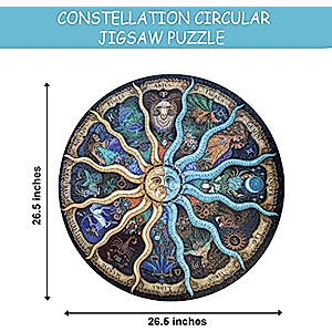 Round Jigsaw Puzzle Educational Game Large 26 Inch 1000 Pieces (Constellation)