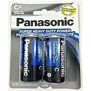 6PC Size C Panasonic Batteries Super Heavy Duty Power Zinc Carbon
