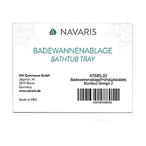 Navaris Bed and Bath Tray - Wooden Rack with Folding Legs - Bamboo Bathtub Caddy Bridge Shelf with Book or Tablet Stand - Natural Brown