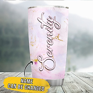 Wassmin Personalized Tumbler Stainless Steel Cup With Lid Custom Name 20oz 30oz Marble Double Wall Vacuumed Insulated Tumblers Travel Coffee Mug Birthday Christmas Gifts For Men Women