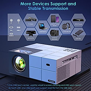 YOWHICK Native 1080P 5G WiFi Bluetooth Projector 4K Support, 15000L 350 ANSI Outdoor Movie Projector with Screen and 300" Display, Video Projector Compatible w/iOS/Android/Win/TV/PS5, White