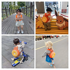 Kids happy Toddler Backpack with Leash,Child Safety Harness Backpack,Kids Backpack Harness Leash,Toddler Waterproof Backpack with Leash, Fruit Pattern,for Age 1-10 Years (Orange), 9x9x4 inch (LT010)