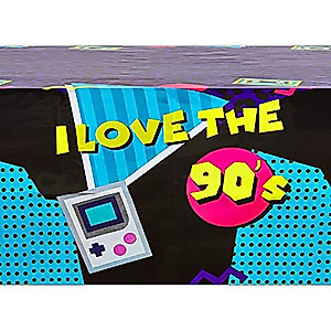 Purple Plastic Tablecloth for 90’s Birthday Party (54 x 108 in, 3 Pack)