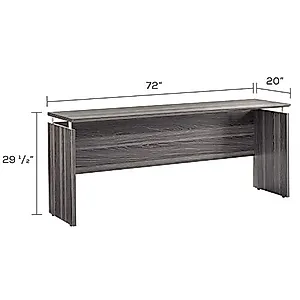 Safco Products Medina Modern Office Executive Credenza Desk, 72", Gray Steel