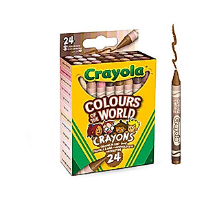 Crayola Colours of the World Wax Colouring Crayons - Assorted Colours (Pack of 24) | Colours That Represent Skin Tones from Around the World | Ideal for Kids Aged 3+