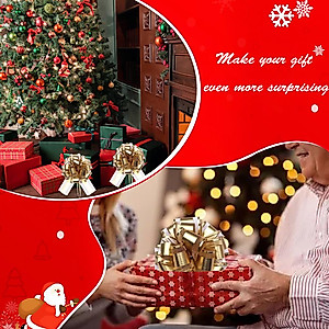 HQJAXJ 6 PCS Pull Bow,Gold Gift Bows for Presents 6 inch Pull Bow for Gifts Wrapping Party Gift Boxes Bow Basket Packaging Bows for Valentine's Day Presents Flower Decorations (gold)