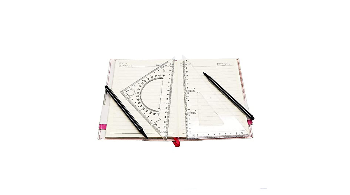 Pack of 2 Transparent Triangle Plastic Ruler Scale Set Square:30/60 ...