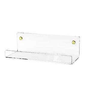 pbf PHOTO BOOTH FRAMES Acrylic Floating Bookshelf Clear Bathroom Wall Floating Shelves Invisible Wall Bookshelves Ledge Book Shelf with Gold and Silver Hardware (2)