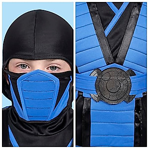 Spooktacular Creations Blue Ninja Costume for Kids, Ninja Costume for Toddler Boys Halloween Dress Up, Role Play (Small(5-7yr))