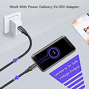 AGVEE 2 Pack 6ft USB-C OTG to Micro USB Cable, Braided Charger Data Sync Cord Charging Wire Adapter for Samsung Galaxy S7 S6, J7, J3, LG, PS4, Kindle, PS4 Xbox Controller, Android Phone, Dark Gray