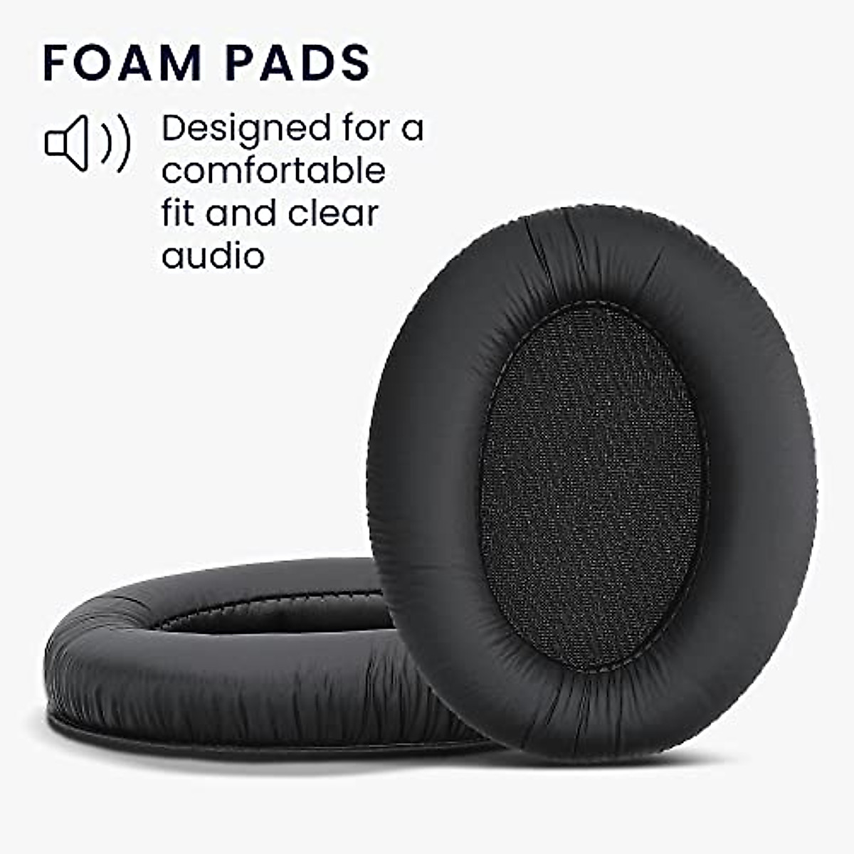 kwmobile Ear Pads Compatible with Sennheiser HD201 / HD206 / HD180 / HD200 Pro Earpads - 2X Replacement for Headphones - Black