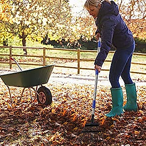 60 inch Adjustable Garden Rake Leaf, Collect Loose Debris Among Delicate Plants, Lawns and Yards, Expandable Head from 15inch to 72 inch. Ideal Garden Rake Tools