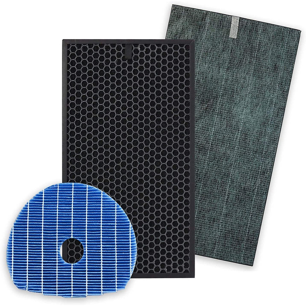 PUREBURG Replacement HEPA Filter Set Compatible with Sharp KC-850U / KC-C100U PlasmaCluster Part # FZ-C100HFU / FZ-C100DFU / FZ-C100MFU