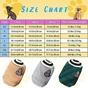 Dog Sweater Dog Sweaters for Small Medium Dogs Warm Knit Warm Dog Clothes for Small Dogs Boy or Girl Puppy Sweaters for Small Dogs Winter Pet Dog Cat Sweater Clothes
