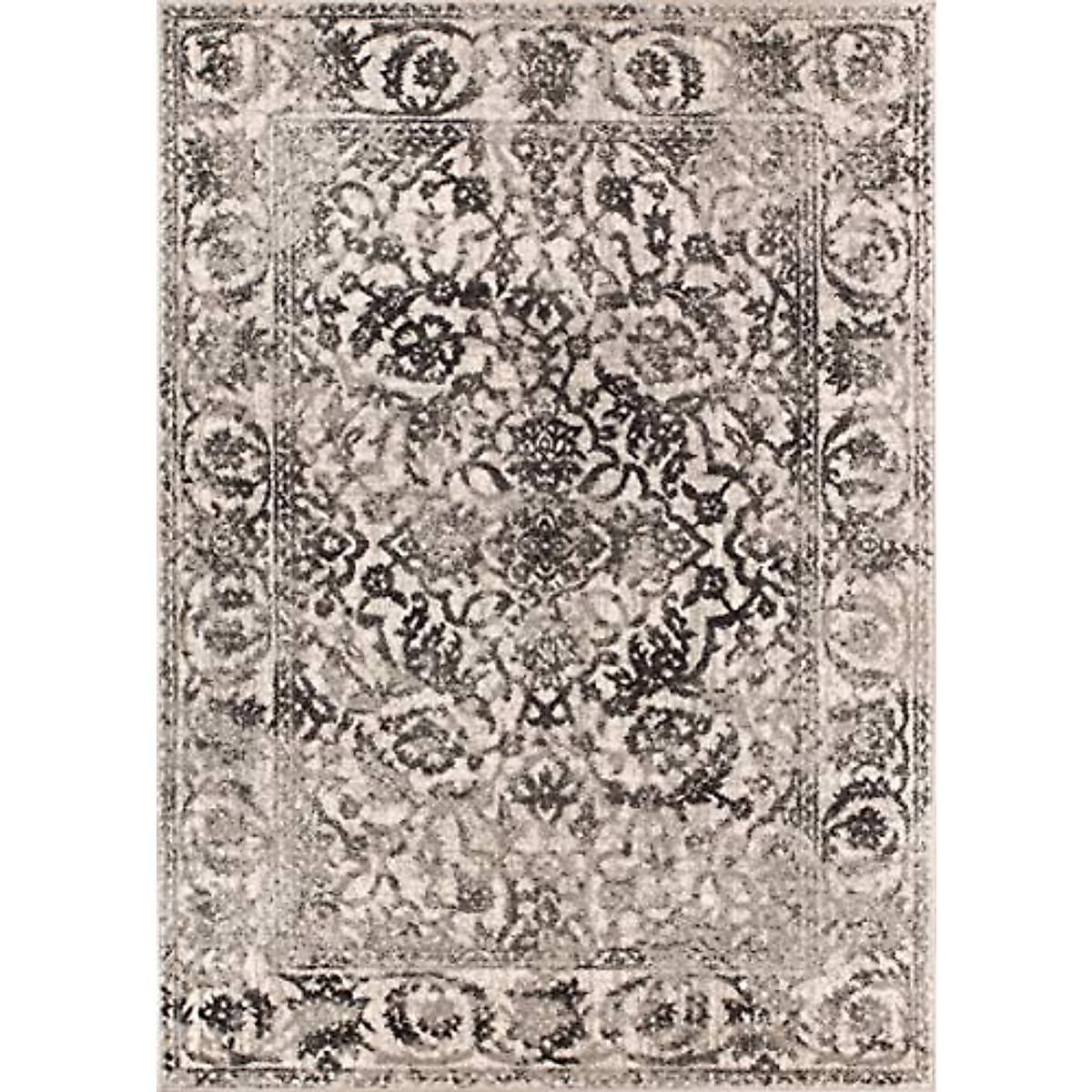 Well Woven Sydney Vintage Sheffield Grey Traditional Oriental Distressed Area Rug 3'3" x 4'7"