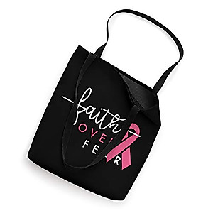 Breast Cancer Survivor Faith Over Fear Gift for Women Tote Bag