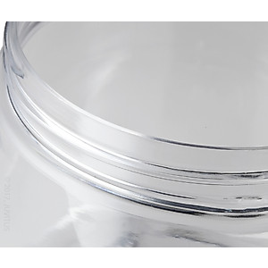 16 oz Clear Large PET Plastic Refillable Jar with White Lids (12 pack)