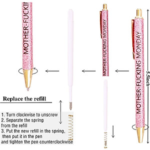 Tusztus 7-Pack Funny Word Daily Funny Pens, Funny Seven Days of The Week Pens, Describing the mentality, Sarcastic Ballpoint Pens, Creative Gift for Colleague Co-Worker