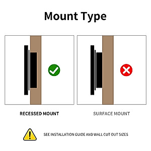NIMURY Recessed Medicine Cabinet with Mirror, Metal Framed 16x24In Bathroom Mirror with Storage, Rounded Rectangle Vanity Mirror with Cabinet, Black Wall Cabinets for Bathroom Storage