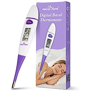 Easy@Home Basal Body Thermometer: BBT for Fertility Prediction with Memory Recall- Accurate Digital Basal Thermometer for Temperature Monitoring with Premom App - EBT-018