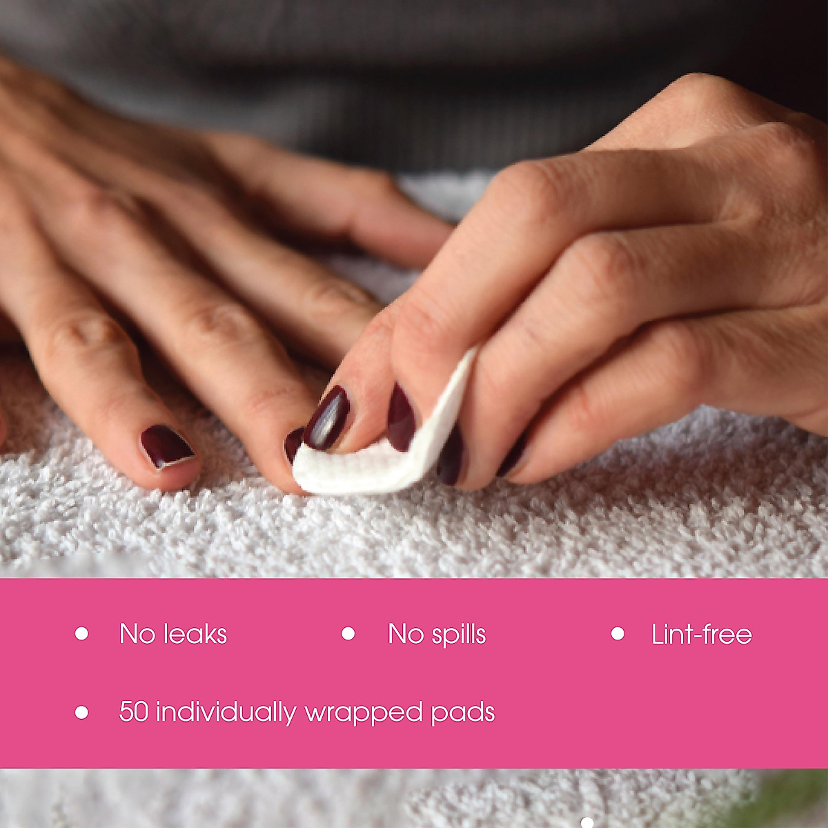 Diamond Wipes Nail Polish Remover Wipes with Aloe Vera, Acetone Nail Polish Remover Pads, 50 Individually Wrapped Nail Polish Wipes