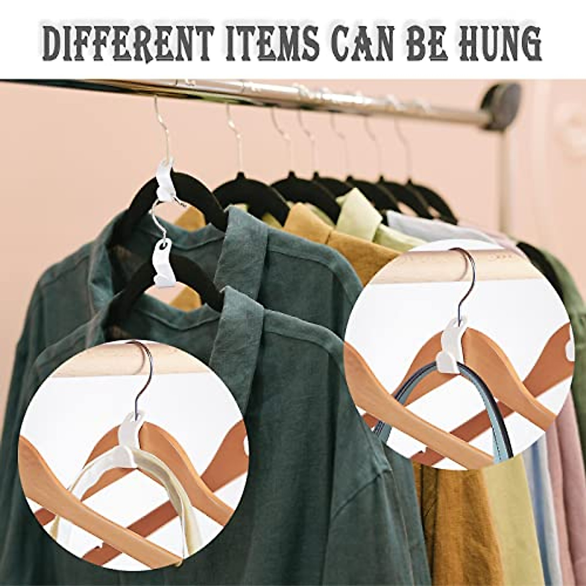 100PCS Clothes Hanger Connector Hooks, Space Saving Clothes Hanger Connector, Hanger connectors for Plastic Hangers, Clothes Hanger Connecting Hooks（White）. (Green)