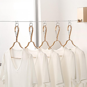 WaWacomp 20Pcs Clothesline Windproof Clips/Clothespins/Stainless Steel Fixed Snaps/Metal Clothespins, Clothesline Accessories for Drying Clothes to Prevent Them from Gathering.(Small+Large)