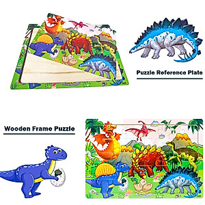 Wooden Jigsaw Puzzles for Kids Ages 3-5 Year Old, 6 Pack 30 Pieces Kids Puzzles Colorful Preschool Educational Learning Toys Present Set for Toddler Children Boys and Girls
