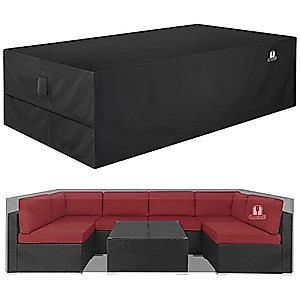 SUPJOYES Patio Furniture Covers Waterproof for Outdoor Table and Chairs, Sectional Sofa Set Cover Rectangular Water Resistant - Fits up to 90"x60"