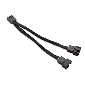 Cable Matters 2-Pack 2 Way 4 Pin PWM Fan Splitter Cable - 4 Inches, PC Fan Splitter 1 to 2 Converter, PC Fan Extension Cable