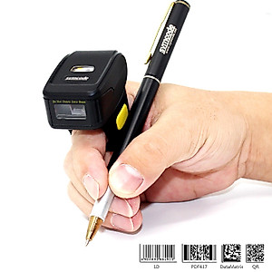 2D Bluetooth Ring Barcode Scanner,Symcode Wearable Wireless Finger Mini Bar Code Reader Scanner