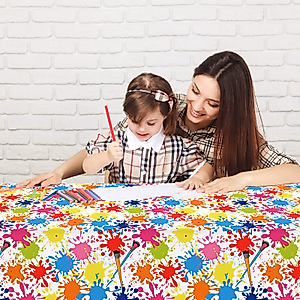 gisgfim 3 Pcs Art Paint Tablecloth Party Supplies Art Theme Birthday Party Decorations Creative Artist Painting Party Table Covers for Kids 105 x 54 inch